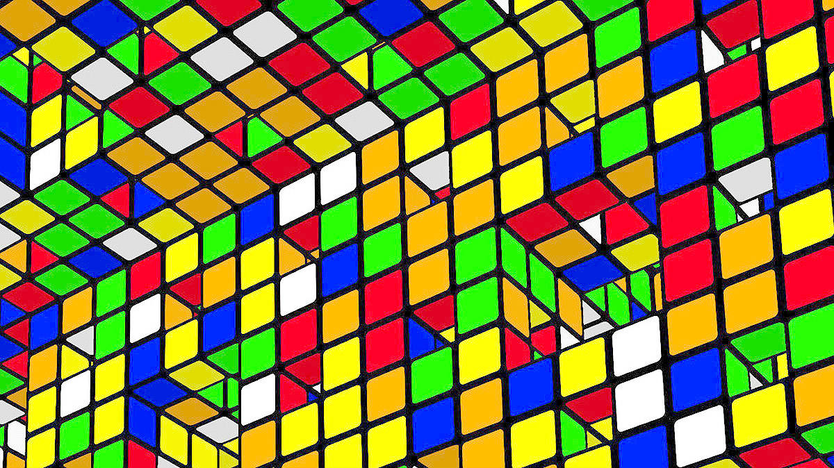 Solve Rubiks Cube pattern jigsaw puzzle online with 220 pieces