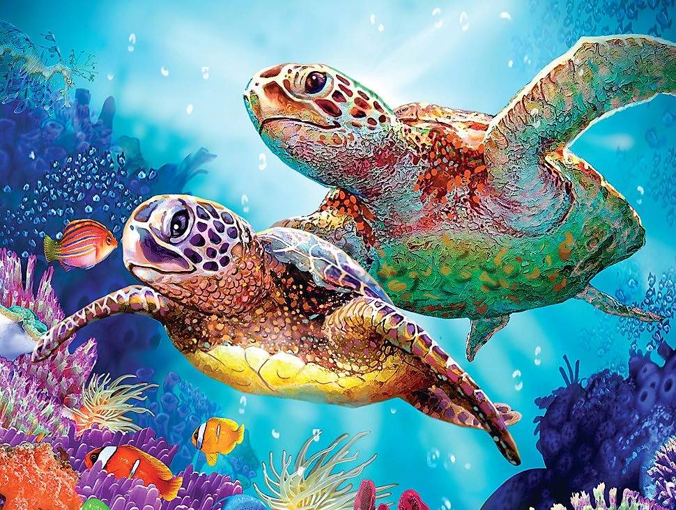 Solve Sea Turtles jigsaw puzzle online with 208 pieces