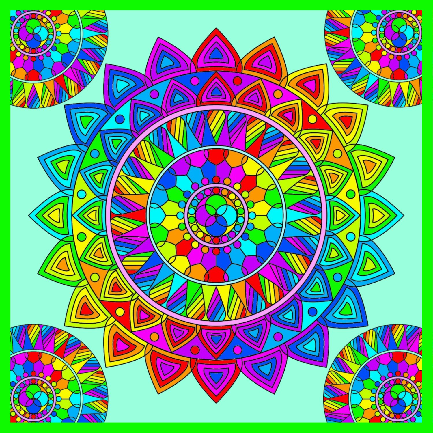 Solve Mandala Rainbow 27 jigsaw puzzle online with 100 pieces