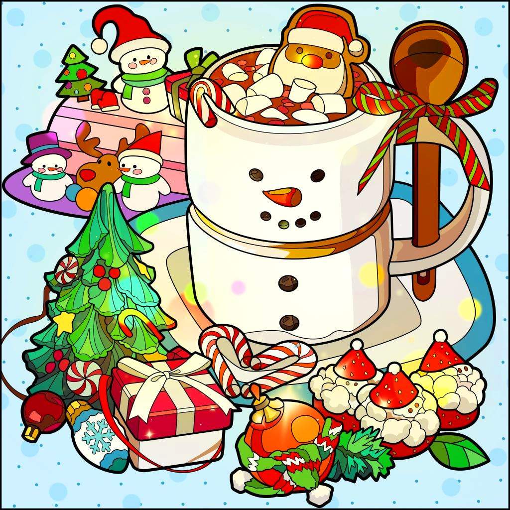 Solve Cuppa Christmas jigsaw puzzle online with 64 pieces