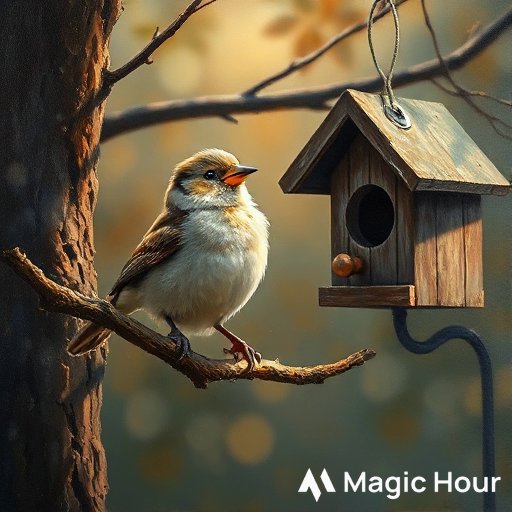 Solve Happy sparrow in a tree getting ready for bedtime jigsaw puzzle ...