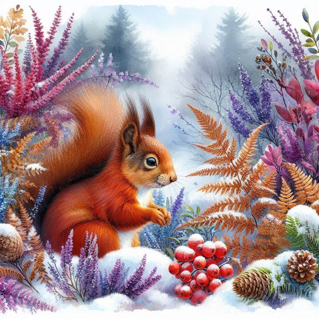 Solve Winter squirrel (resize 9 to 306 pieces) jigsaw puzzle online ...