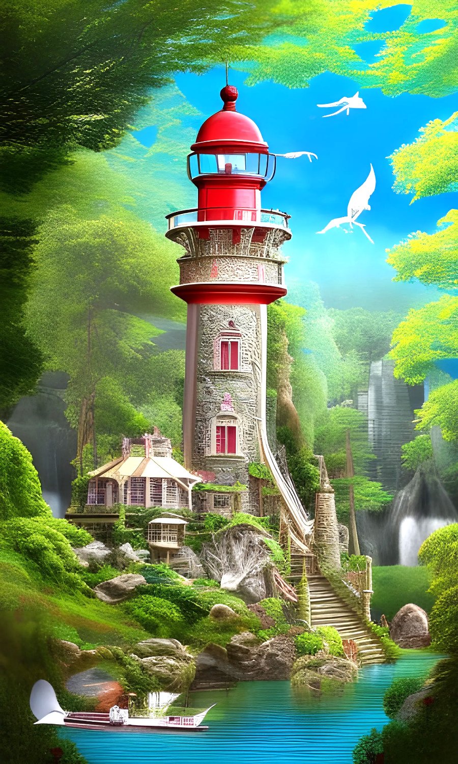 Jigsaw Puzzle | 84 pieces | Fantasy Lighthouse | Jigidi