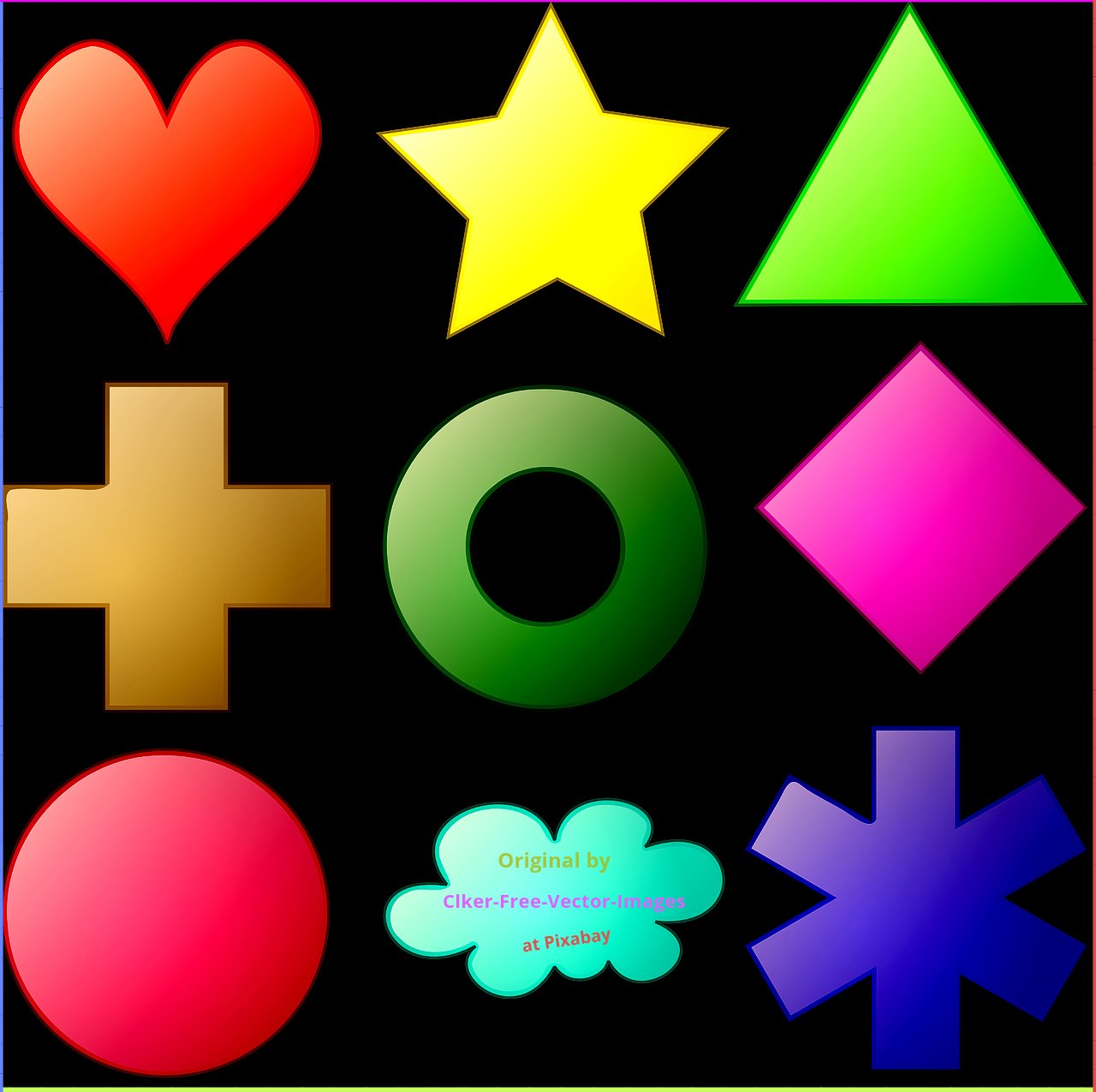 Solve Simple shapes - and a cloud 🌟 jigsaw puzzle online with 100 pieces