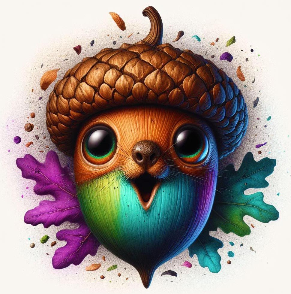 Solve Willy the Happy Acorn jigsaw puzzle online with 64 pieces