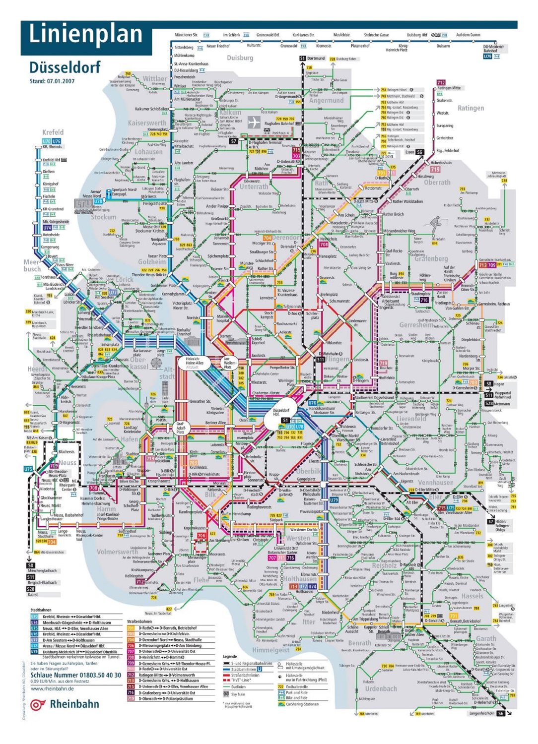 Solve Dusseldorf public transit map jigsaw puzzle online with 588 pieces