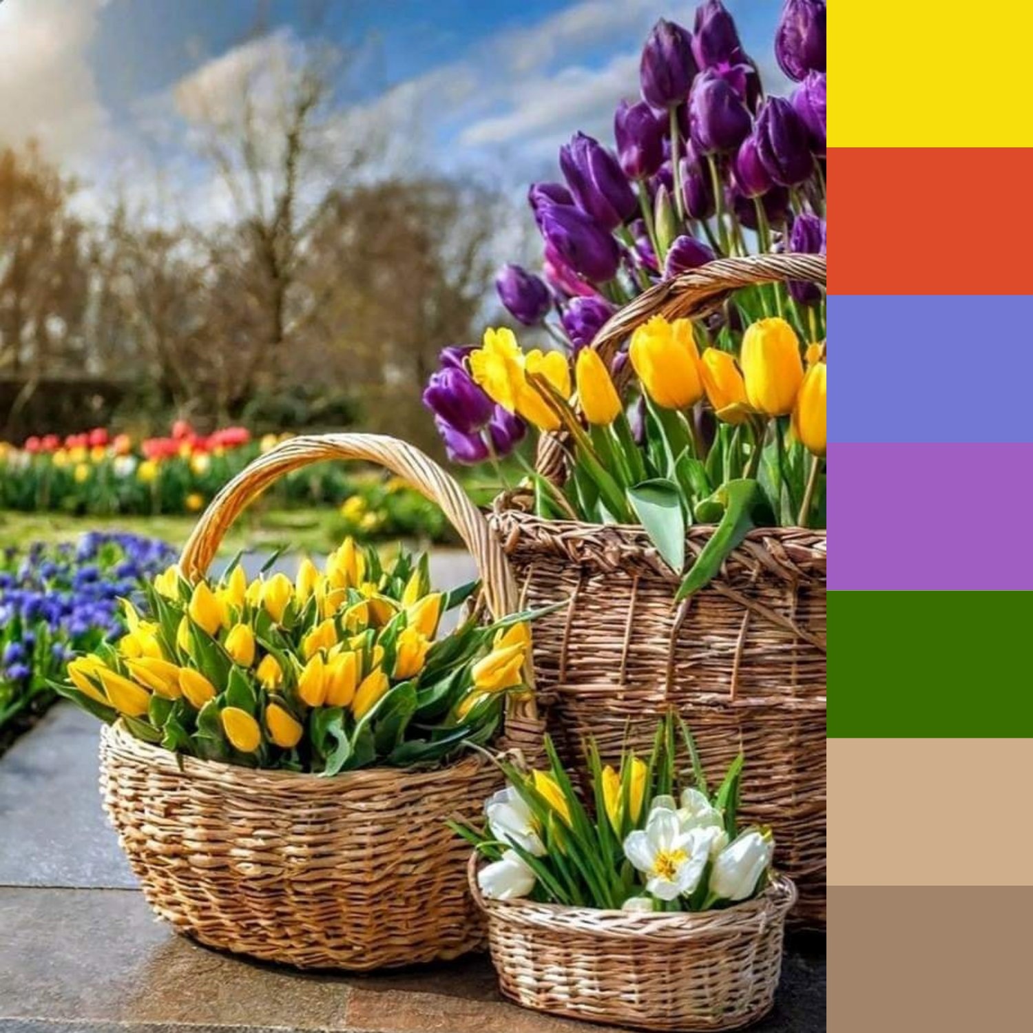Solve Spring Flowers 🌷 (Large) jigsaw puzzle online with 196 pieces