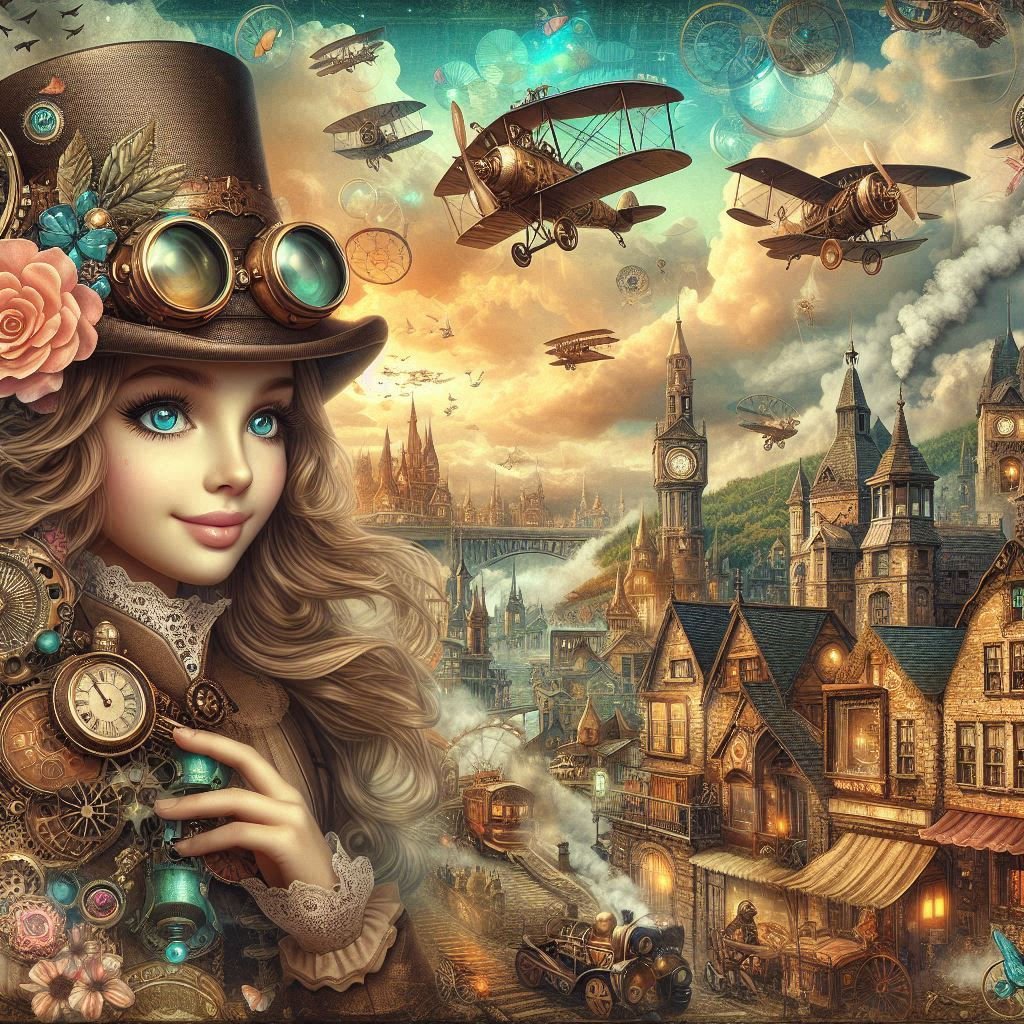 Solve Steampunk Town 3 jigsaw puzzle online with 81 pieces