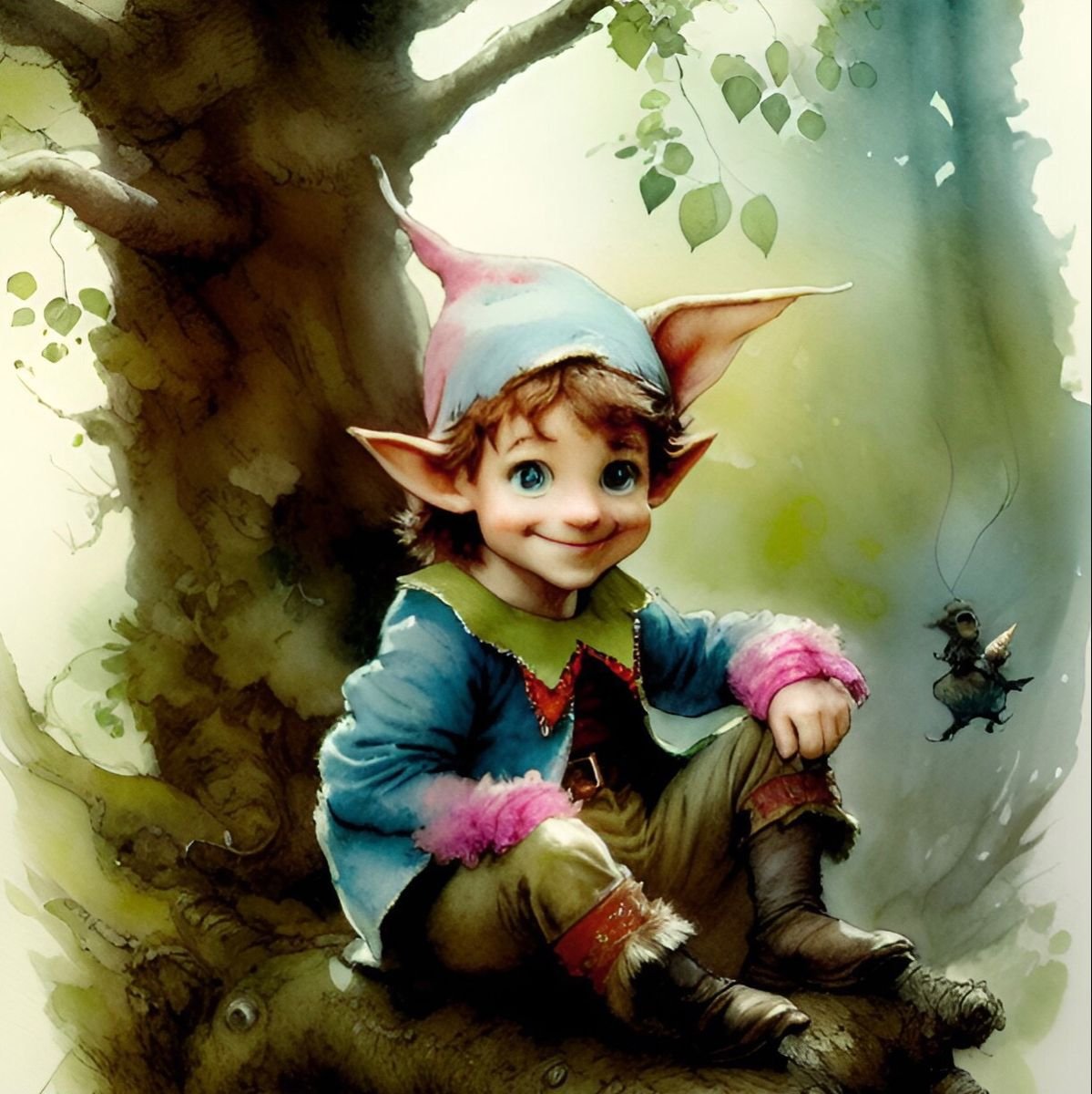 Solve Radosny uroczy elf z lasu :) jigsaw puzzle online with 144 pieces