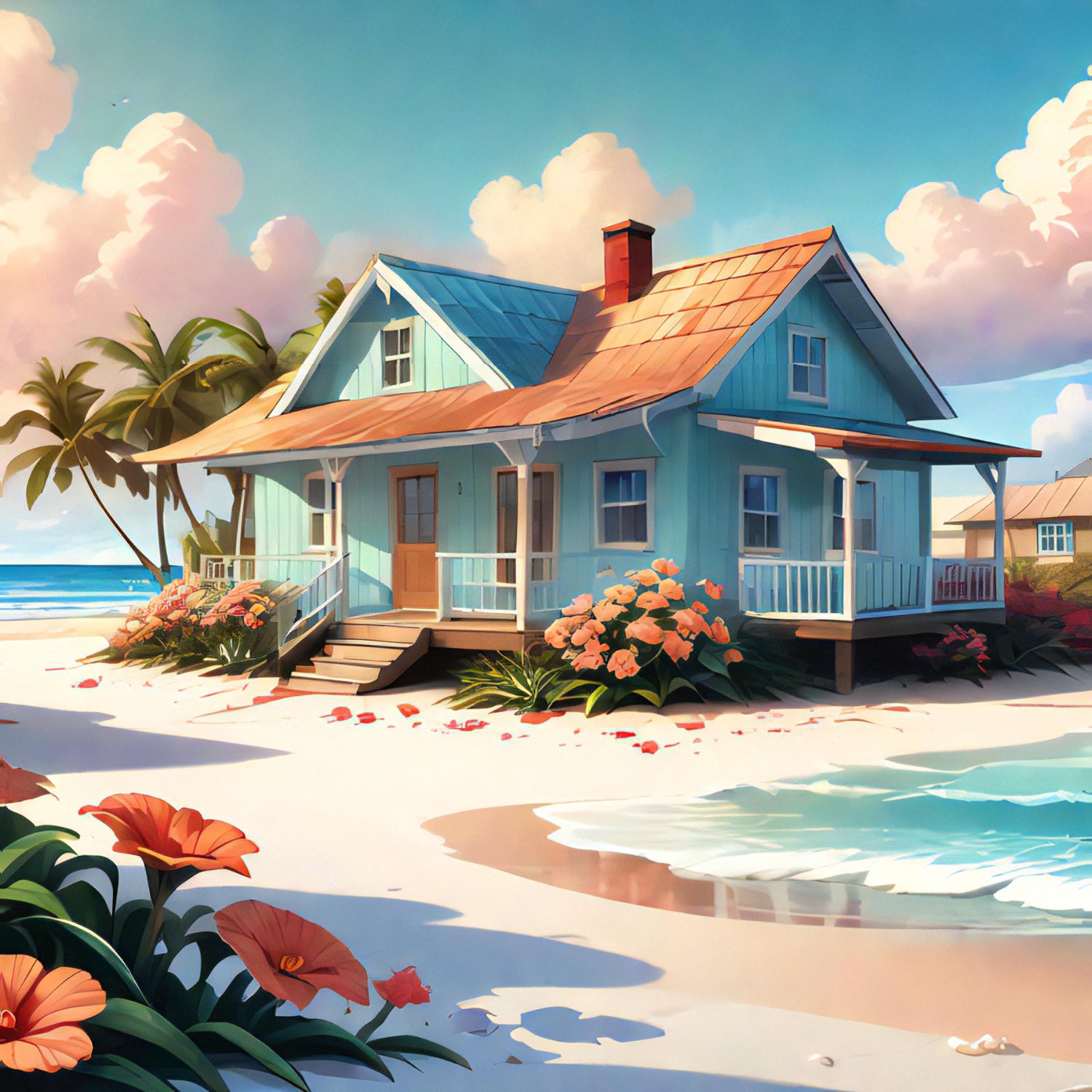 Solve Living on the Beach jigsaw puzzle online with 256 pieces