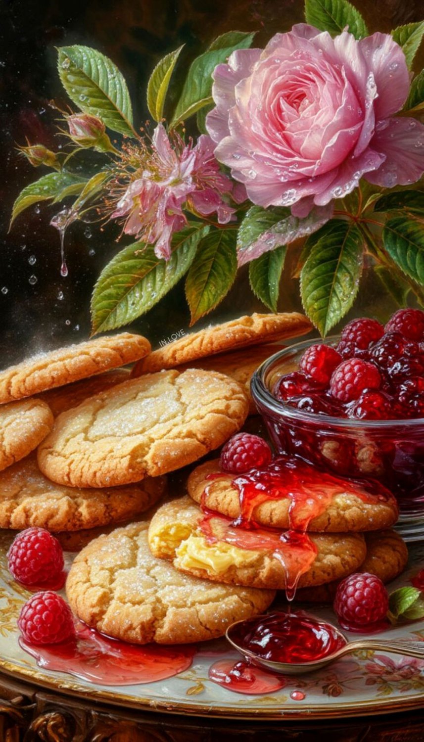 Solve Sugar cookies and raspberry jam for our afternoon tea jigsaw puzzle online with 594 pieces