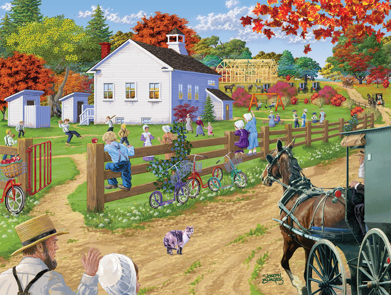 Solve Amish School Yard jigsaw puzzle online with 108 pieces