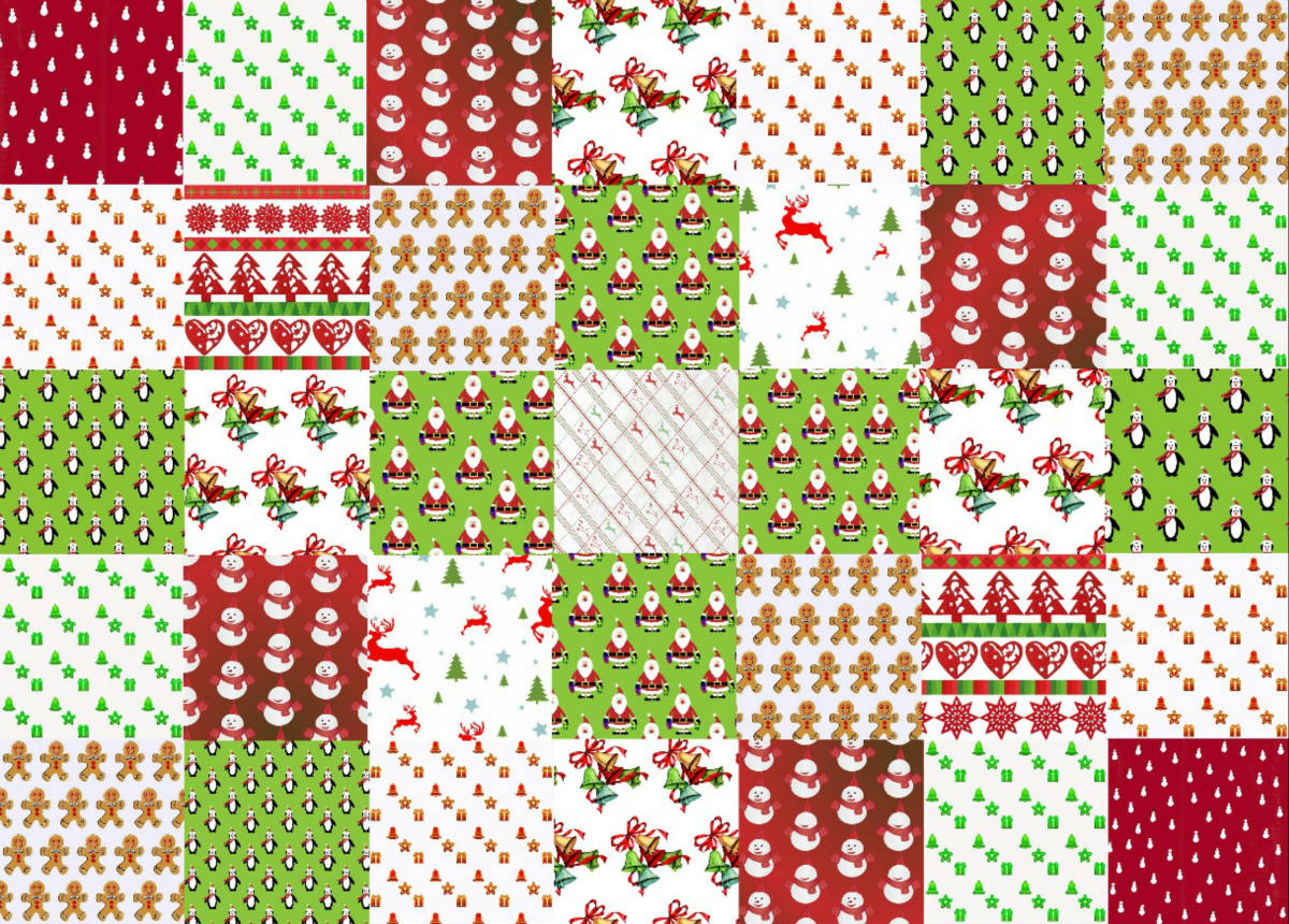 Solve Christmas Wrapping Paper jigsaw puzzle online with 88 pieces