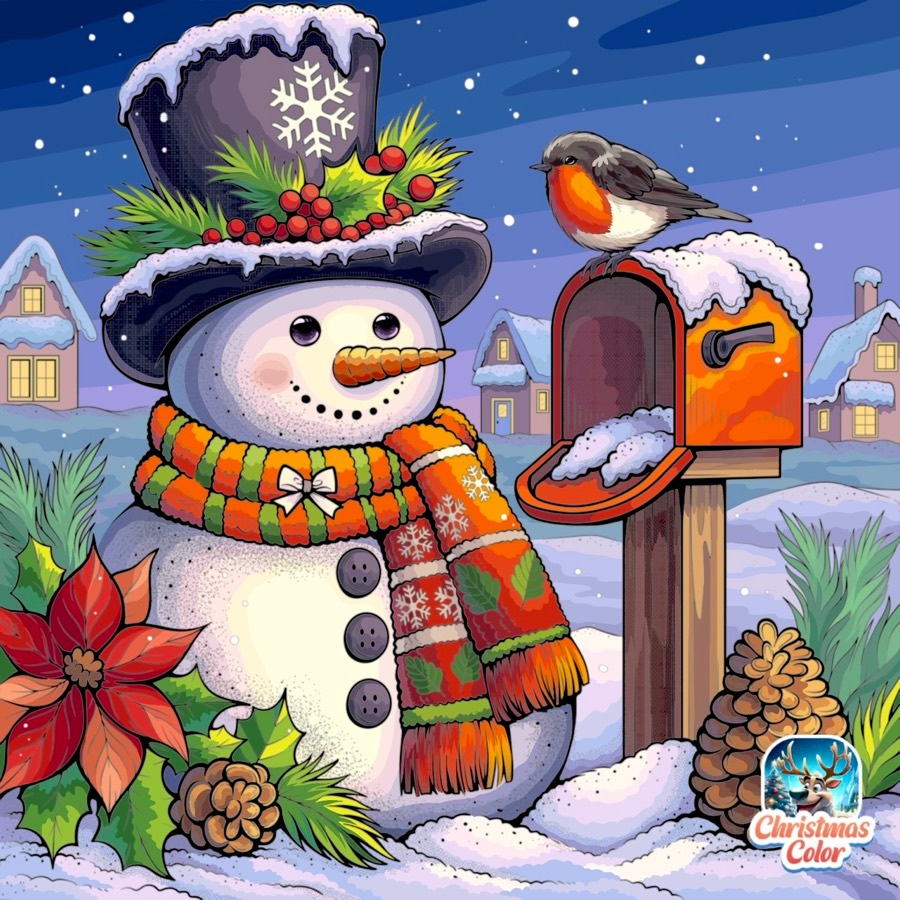 Solve Mr. Snowman jigsaw puzzle online with 64 pieces