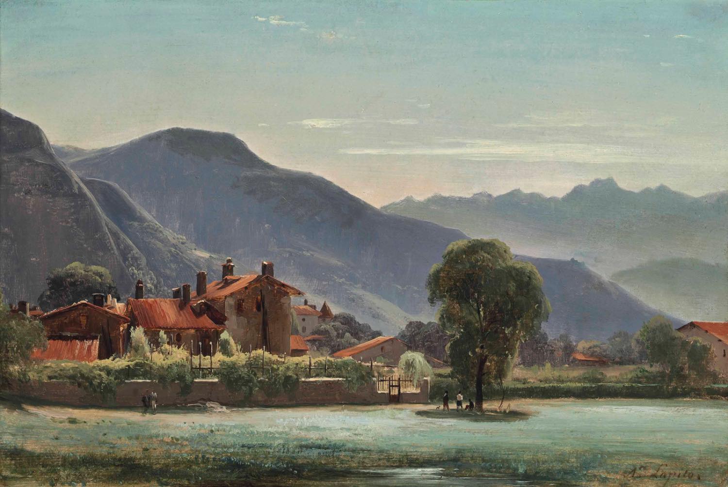 Solve Louis-Auguste Lapito (1803–1874), A Village in the Mountains ...