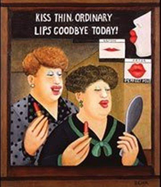 Solve Beryl Cook jigsaw puzzle online with 56 pieces