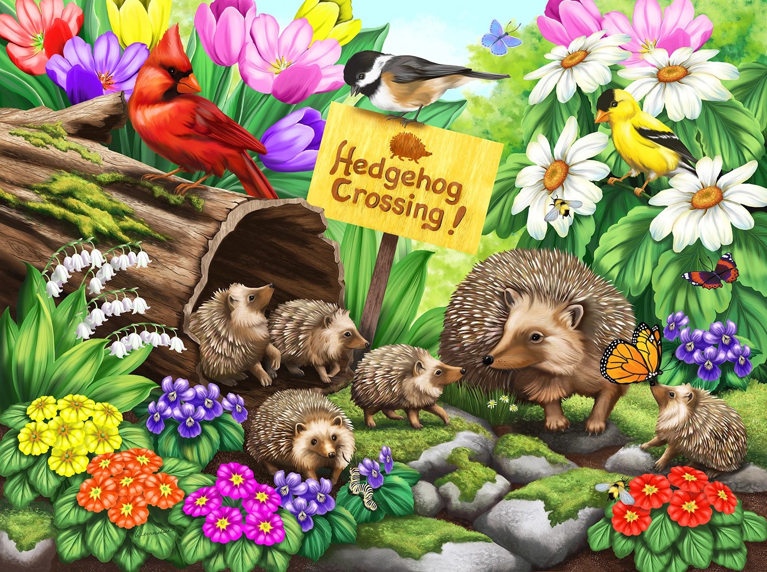 Solve Hedgehog Crossing! (Large) jigsaw puzzle online with 204 pieces