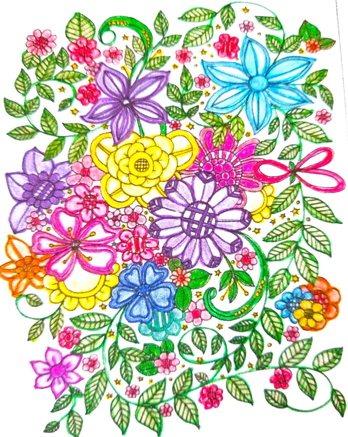 Solve Coloring Flowers 6 jigsaw puzzle online with 63 pieces