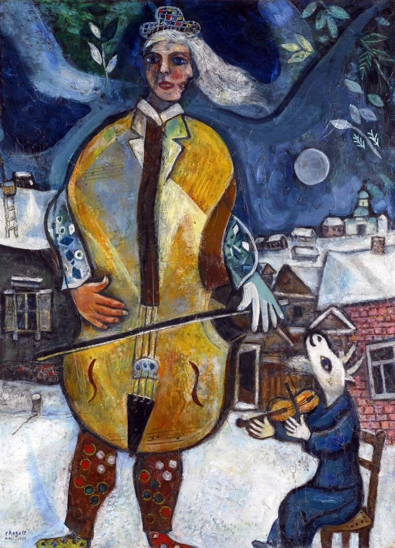 Solve Marc Chagall le violoncelliste jigsaw puzzle online with 204 pieces