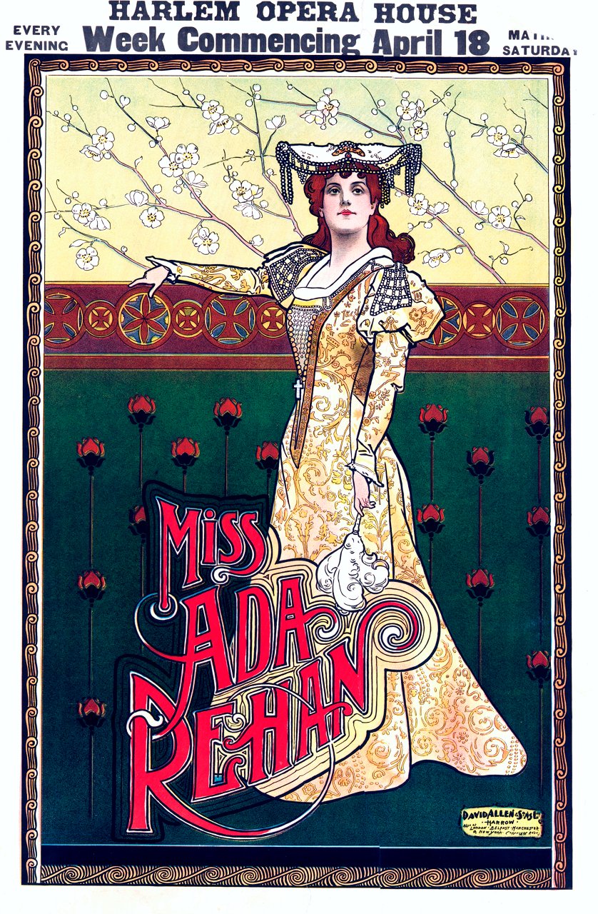 Solve Miss Ada Rehan, 1881, poster jigsaw puzzle online with 70 pieces