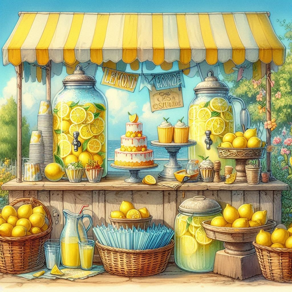 Solve LEMONADE FOR SALE jigsaw puzzle online with 256 pieces