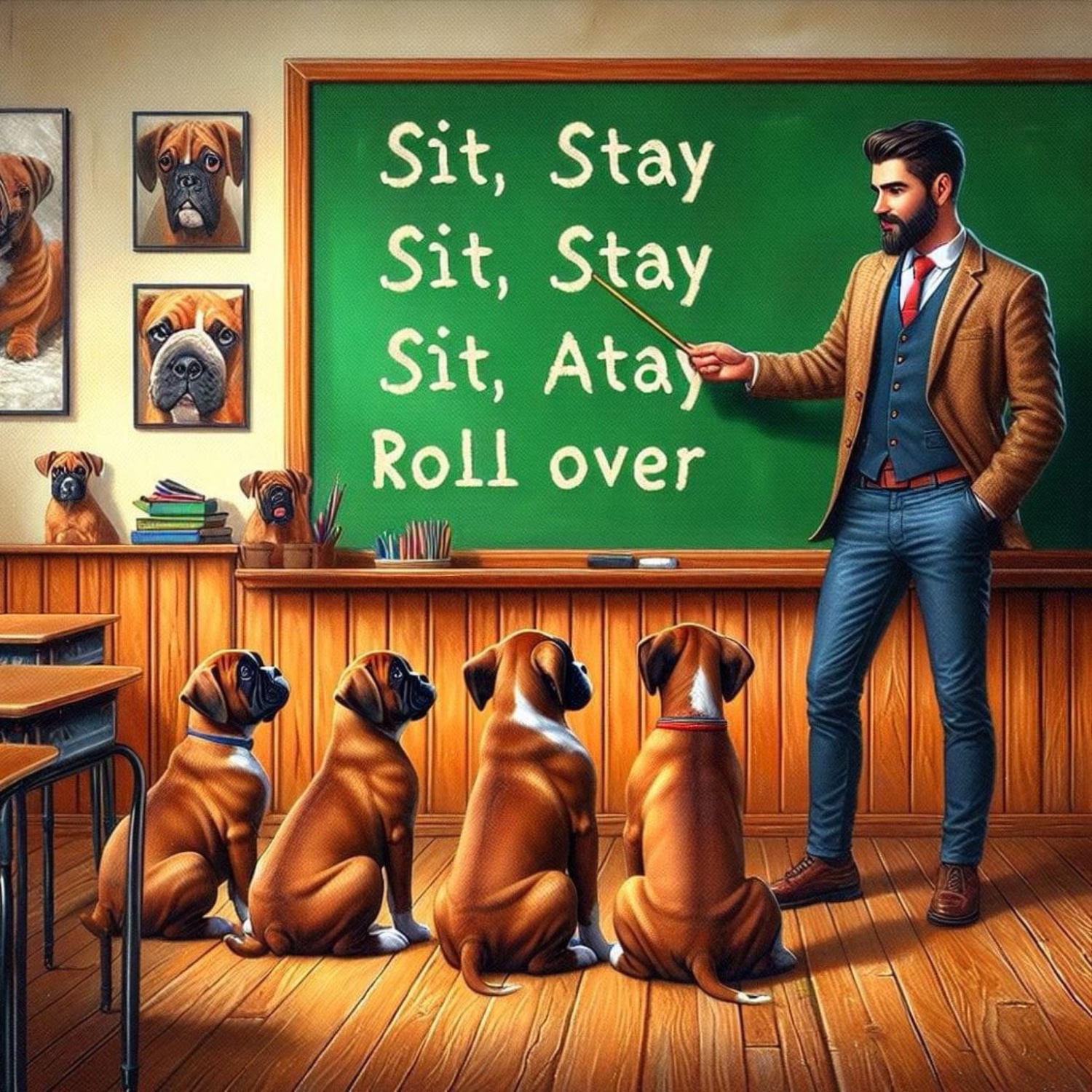 Solve Dog Class jigsaw puzzle online with 64 pieces