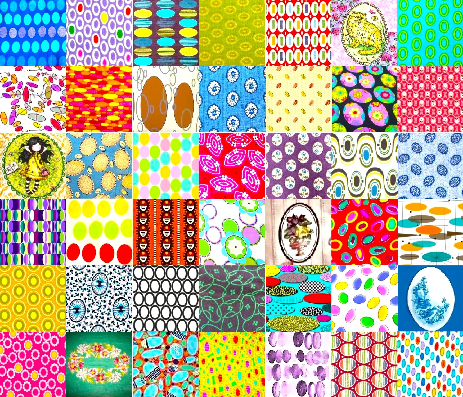 Solve PATCHWORK OVALS 68 jigsaw puzzle online with 378 pieces