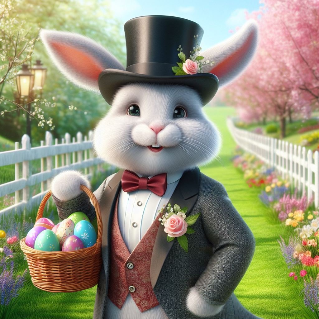 Solve Handsome Easter bunny jigsaw puzzle online with 64 pieces