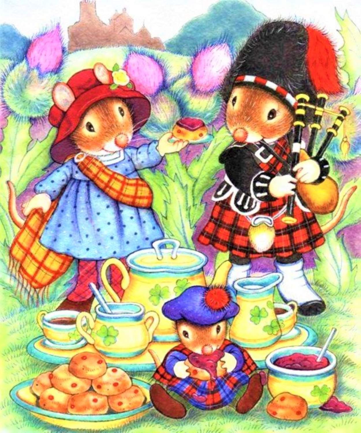 Solve Scottish Mice Have Tea and Scones jigsaw puzzle online with 357 ...