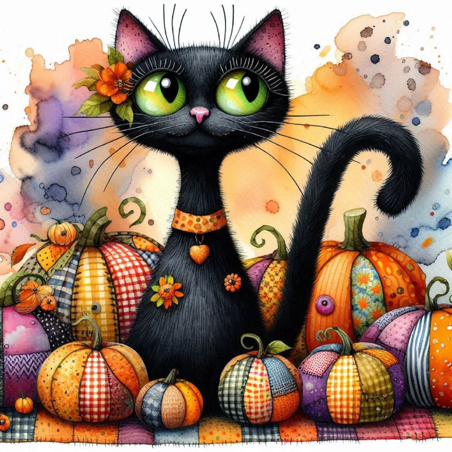 Solve Cat Among the Pumpkins (choose your size) jigsaw puzzle online ...